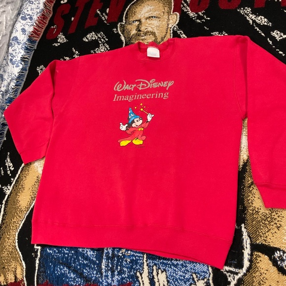 Disney | Sweaters | Walt Disney Vintage Red Sweater For Men Xl | Poshmark